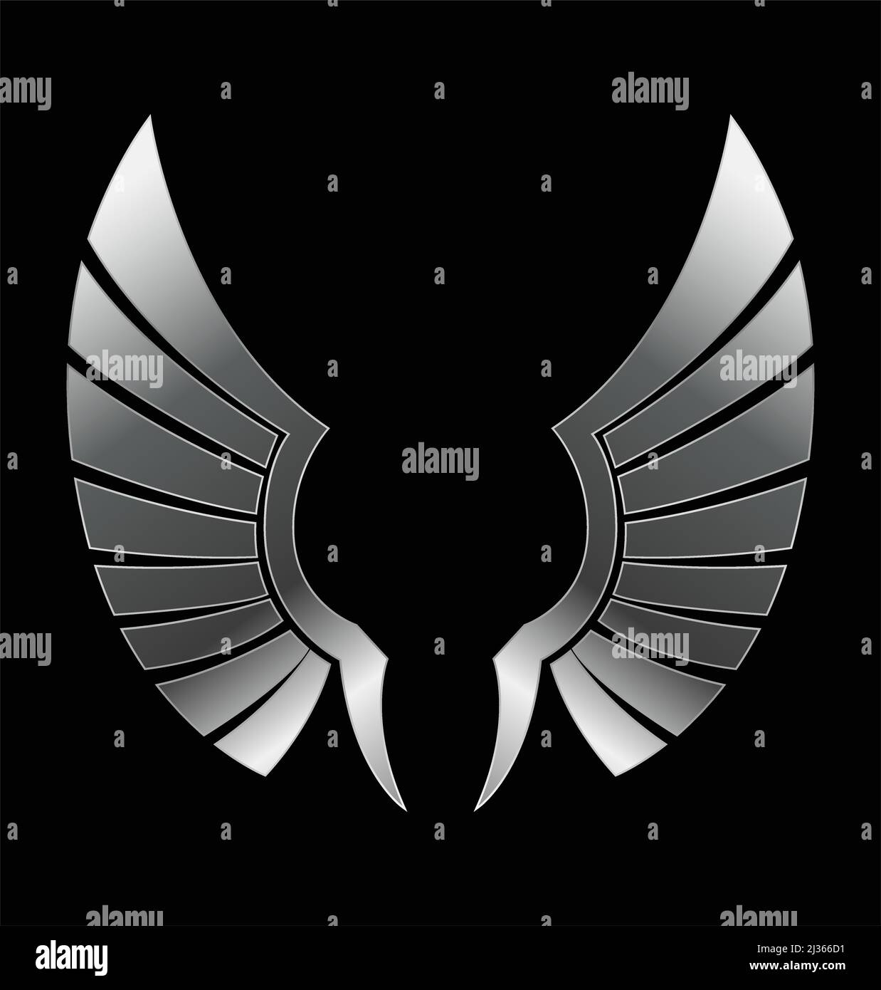 Illustration of a silver wing Stock Vector Image & Art - Alamy