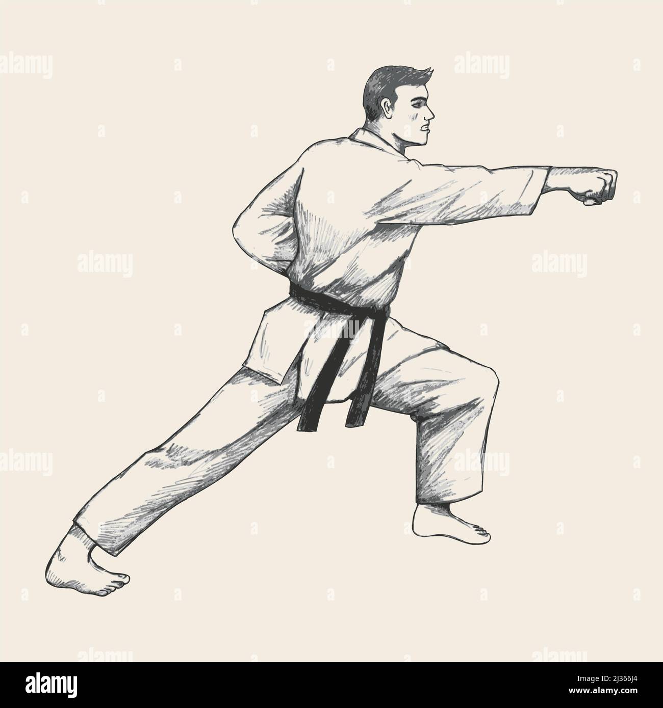 Fighter positions karate Stock Vector Images - Alamy