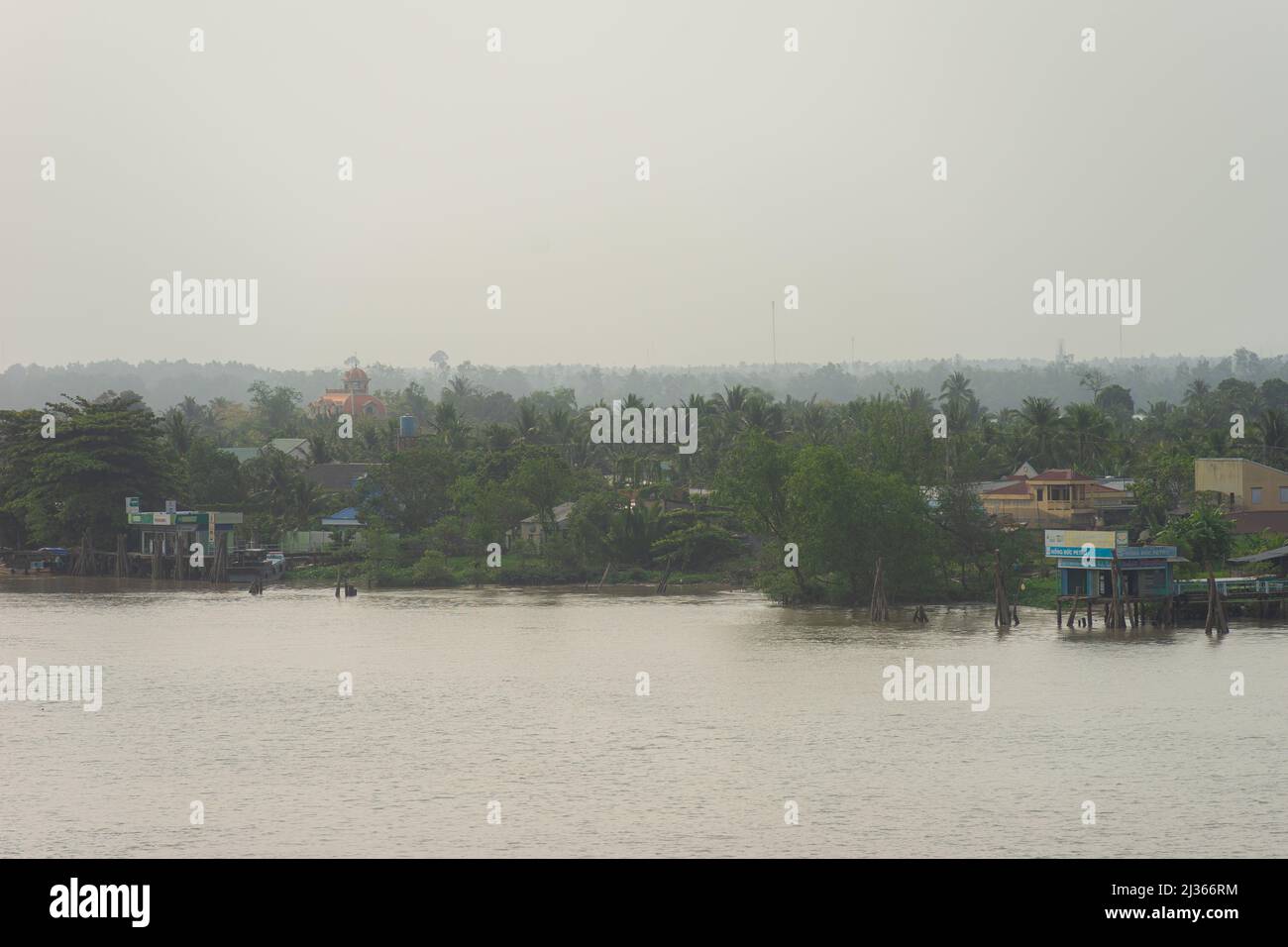 Tien Giang province, Vietnam -12 Mar 2022: View of My Tho city, Tan ...