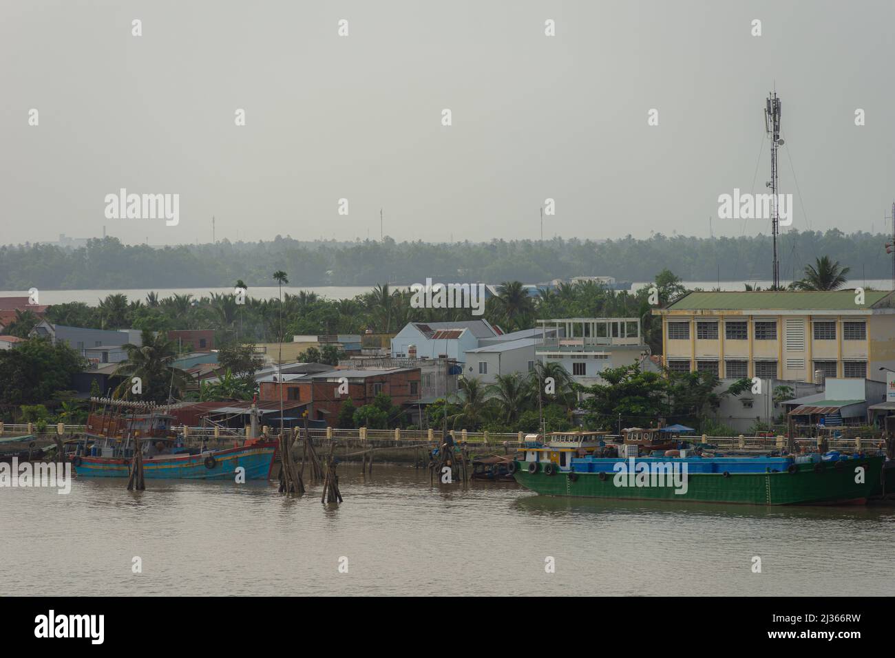 Tien Giang province, Vietnam -12 Mar 2022: View of My Tho city, Tan ...