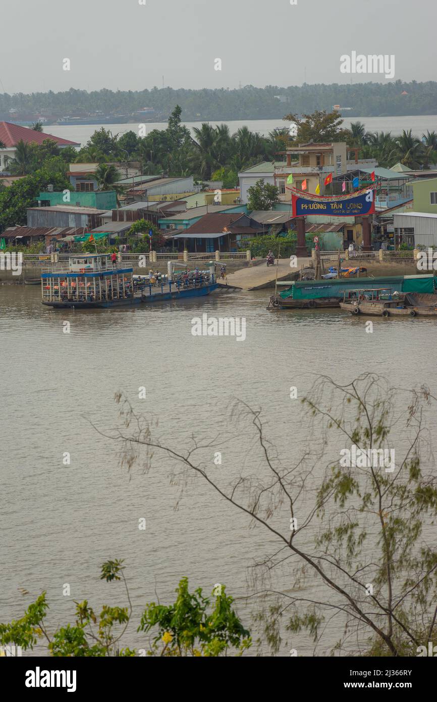 Tien Giang province, Vietnam -12 Mar 2022: View of My Tho city, Tan ...