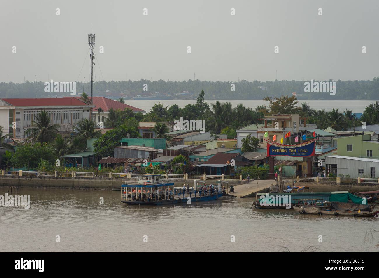 Tien Giang province, Vietnam -12 Mar 2022: View of My Tho city, Tan ...