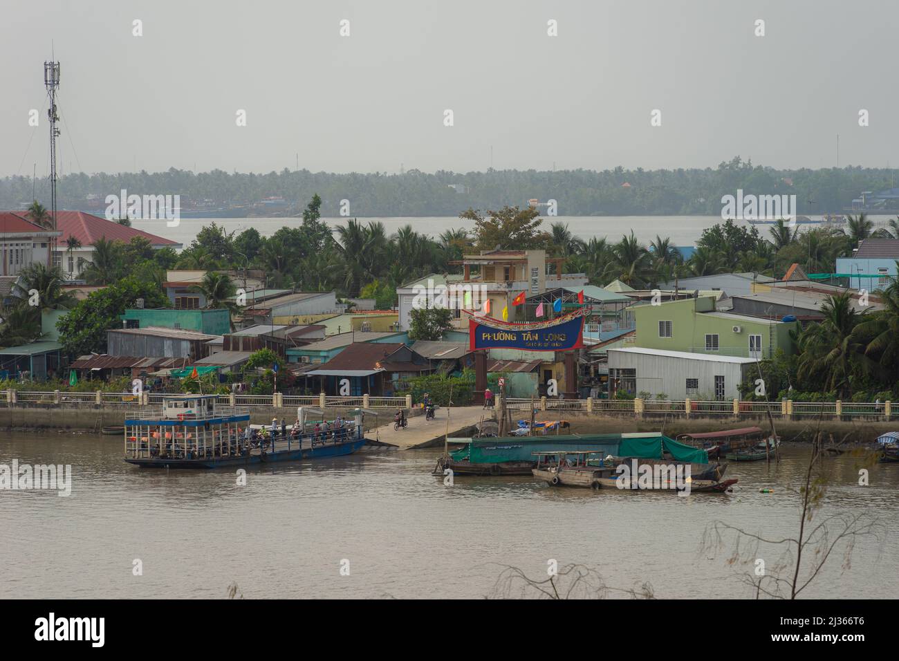 Tien Giang province, Vietnam -12 Mar 2022: View of My Tho city, Tan ...
