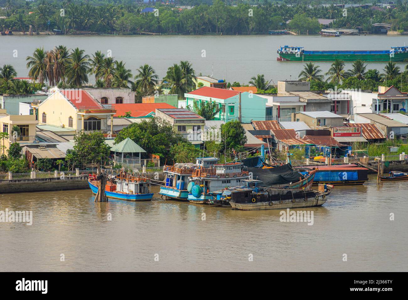 Tien Giang province, Vietnam -12 Mar 2022: View of My Tho city, Tan ...
