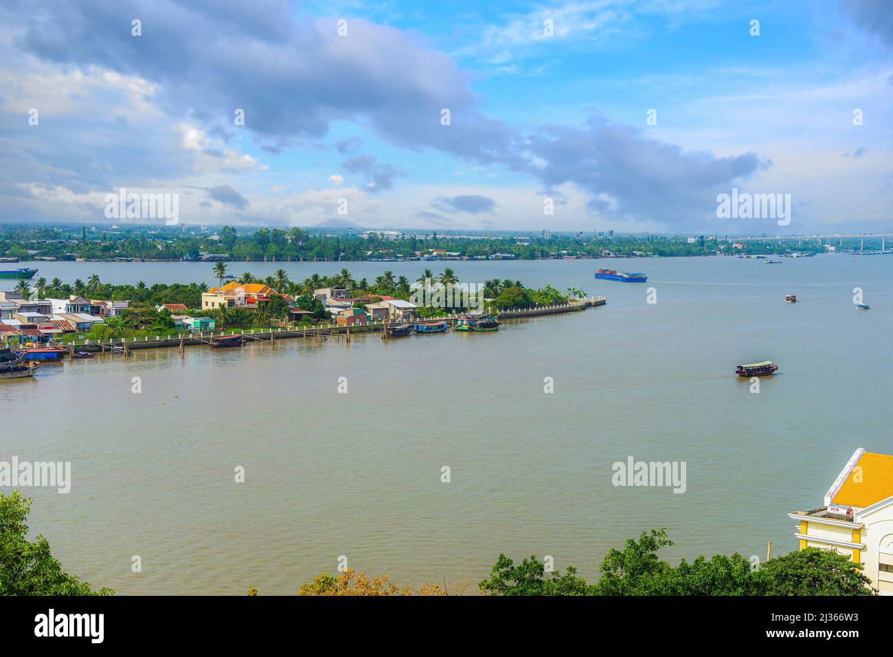 Tien Giang province, Vietnam -12 Mar 2022: View of My Tho city, Tan ...