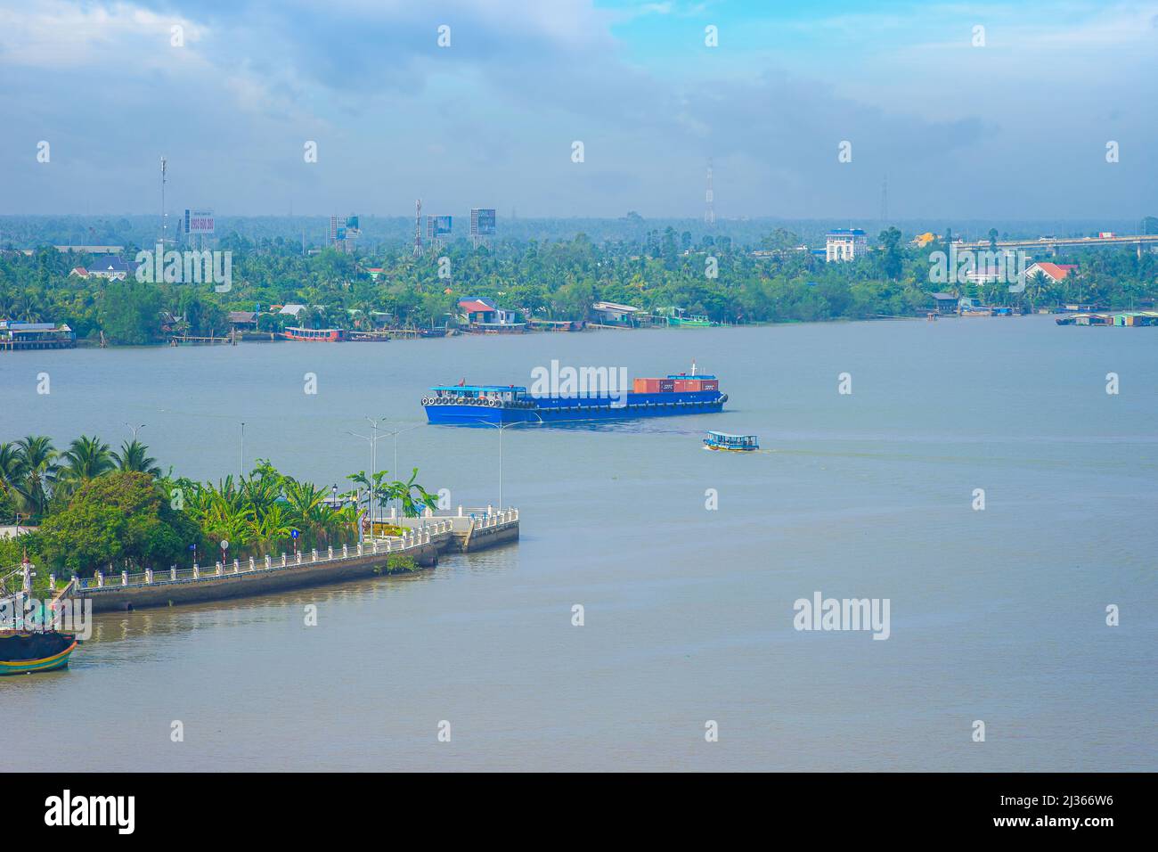 Tien Giang province, Vietnam -12 Mar 2022: View of My Tho city, Tan ...