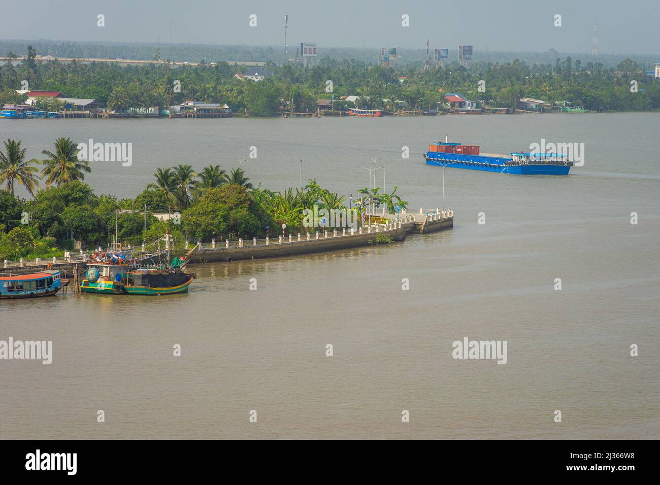 Tien Giang province, Vietnam -12 Mar 2022: View of My Tho city, Tan ...