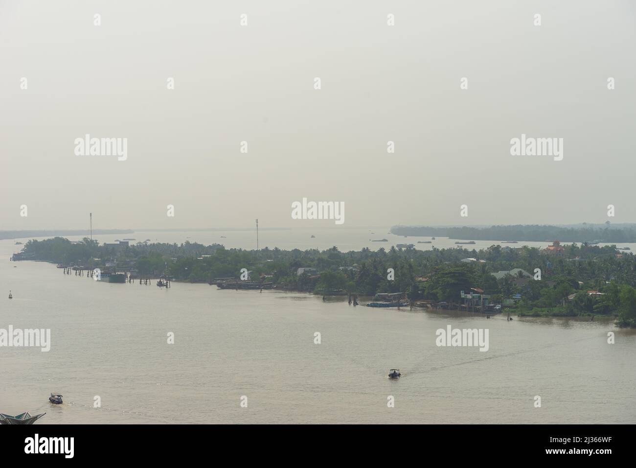 Tien Giang province, Vietnam -12 Mar 2022: View of My Tho city, Tan ...