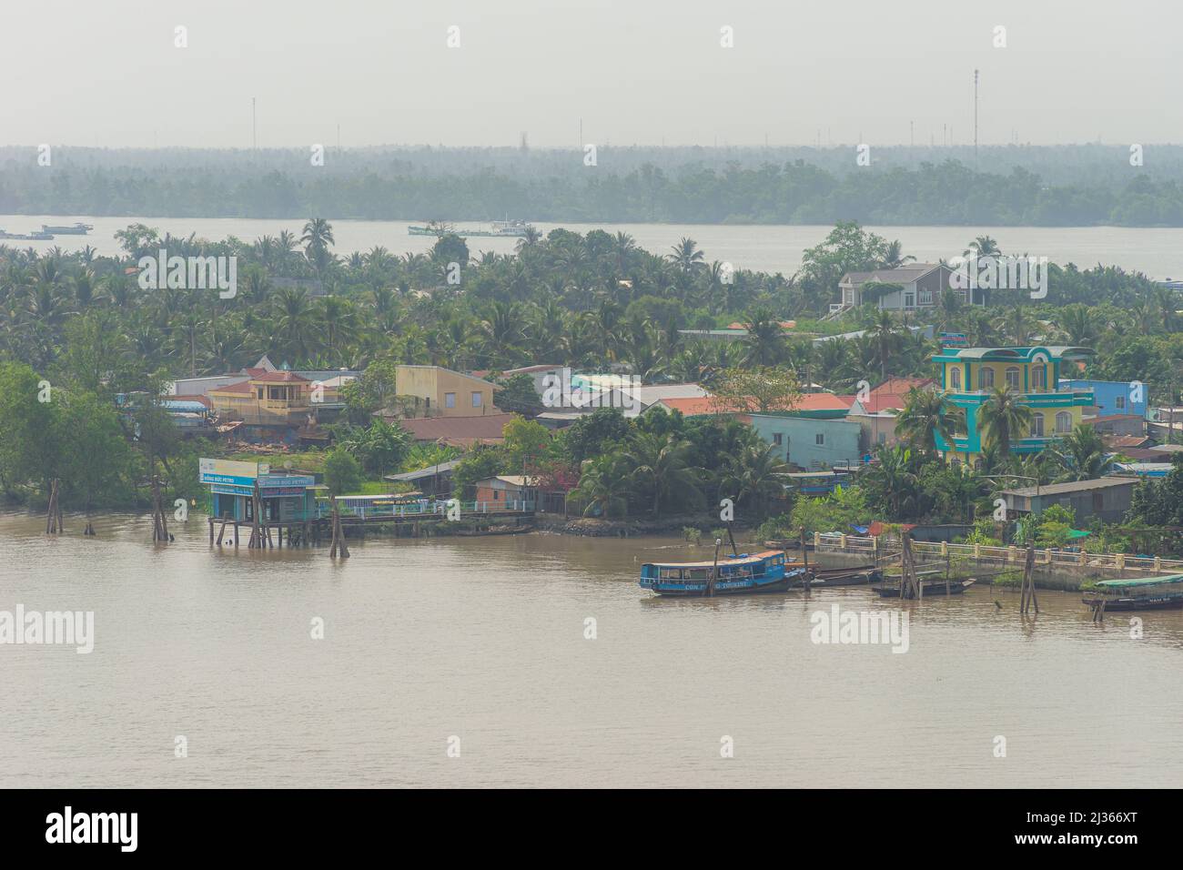 Tien Giang province, Vietnam -12 Mar 2022: View of My Tho city, Tan ...