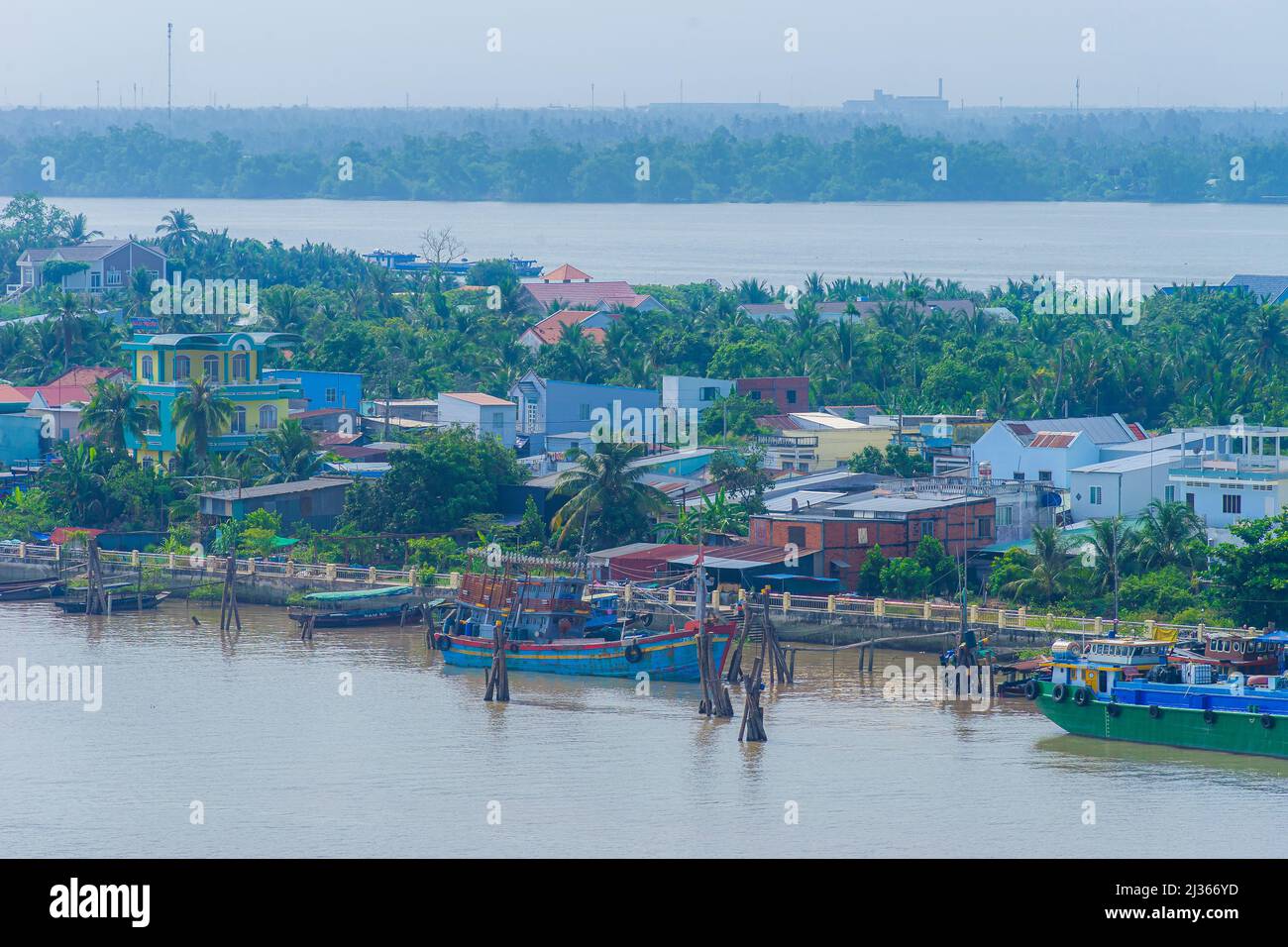 Tien Giang province, Vietnam -12 Mar 2022: View of My Tho city, Tan ...