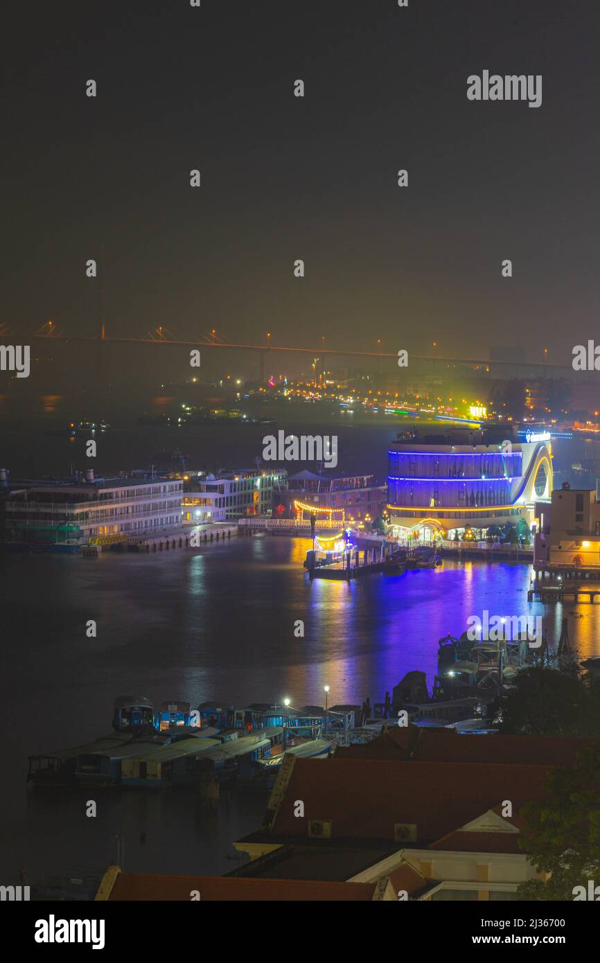 Tien Giang province, Vietnam -12 Mar 2022: View of My Tho city, Tan ...