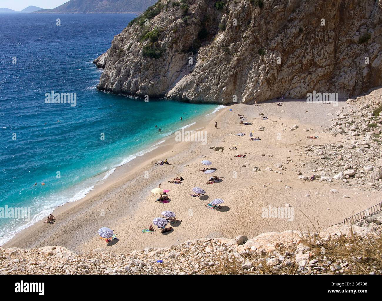 The beautiful Kaputas beach close Kas, Lykia, Turkey, Mediteranean sea ...
