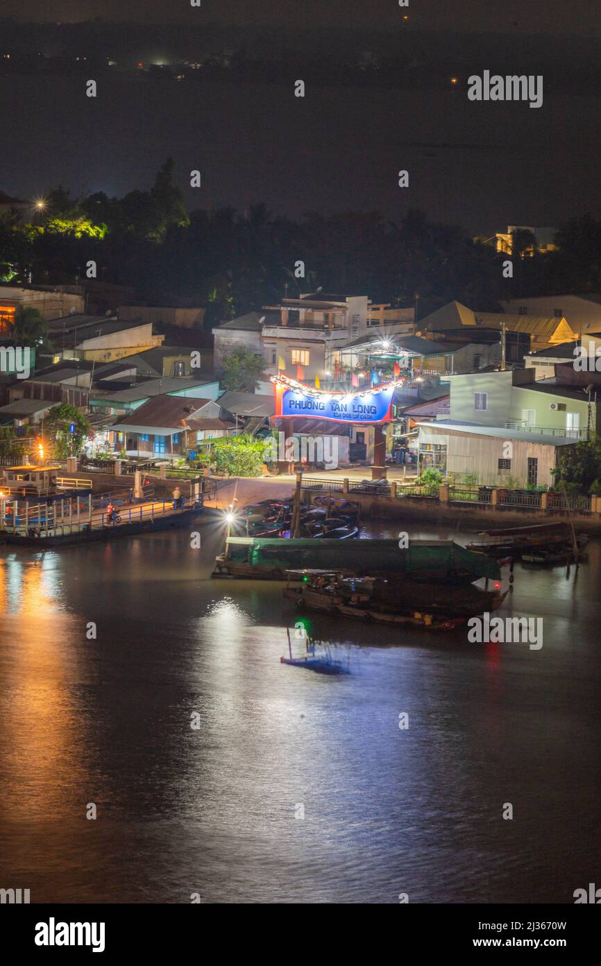 Tien Giang province, Vietnam -12 Mar 2022: View of My Tho city, Tan ...