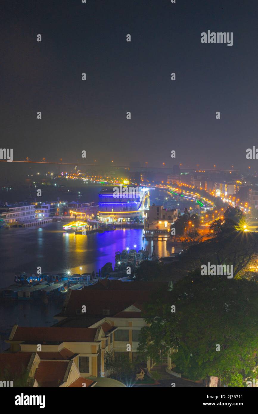 Tien Giang province, Vietnam -12 Mar 2022: View of My Tho city, Tan ...