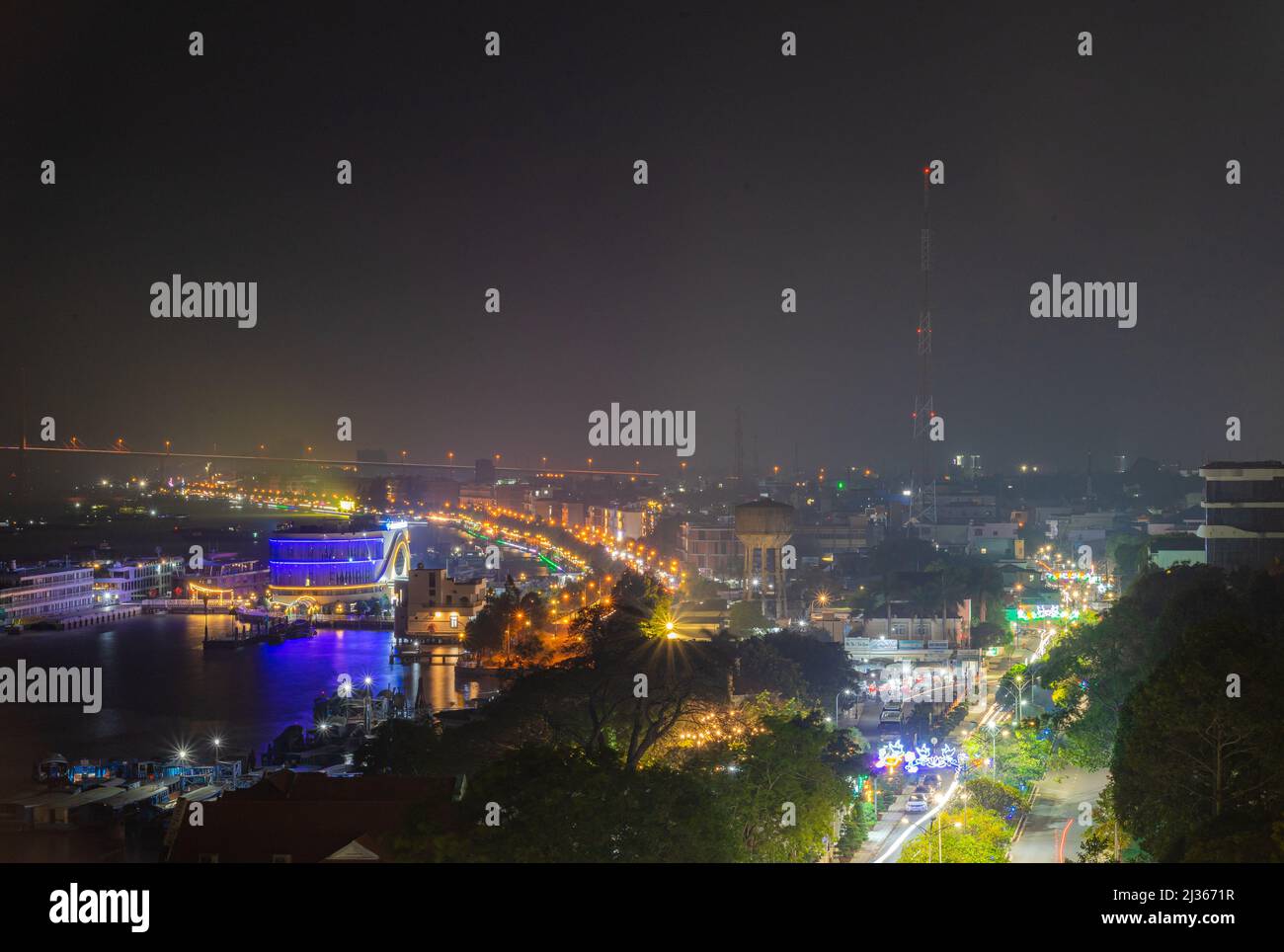 Tien Giang province, Vietnam -12 Mar 2022: View of My Tho city, Tan ...