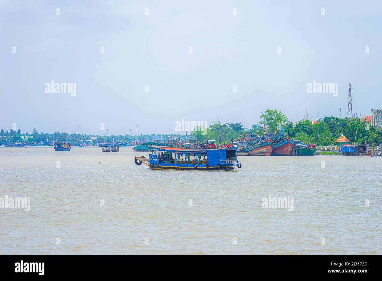 Tien Giang province, Vietnam -12 Mar 2022: View of My Tho city, Tan ...