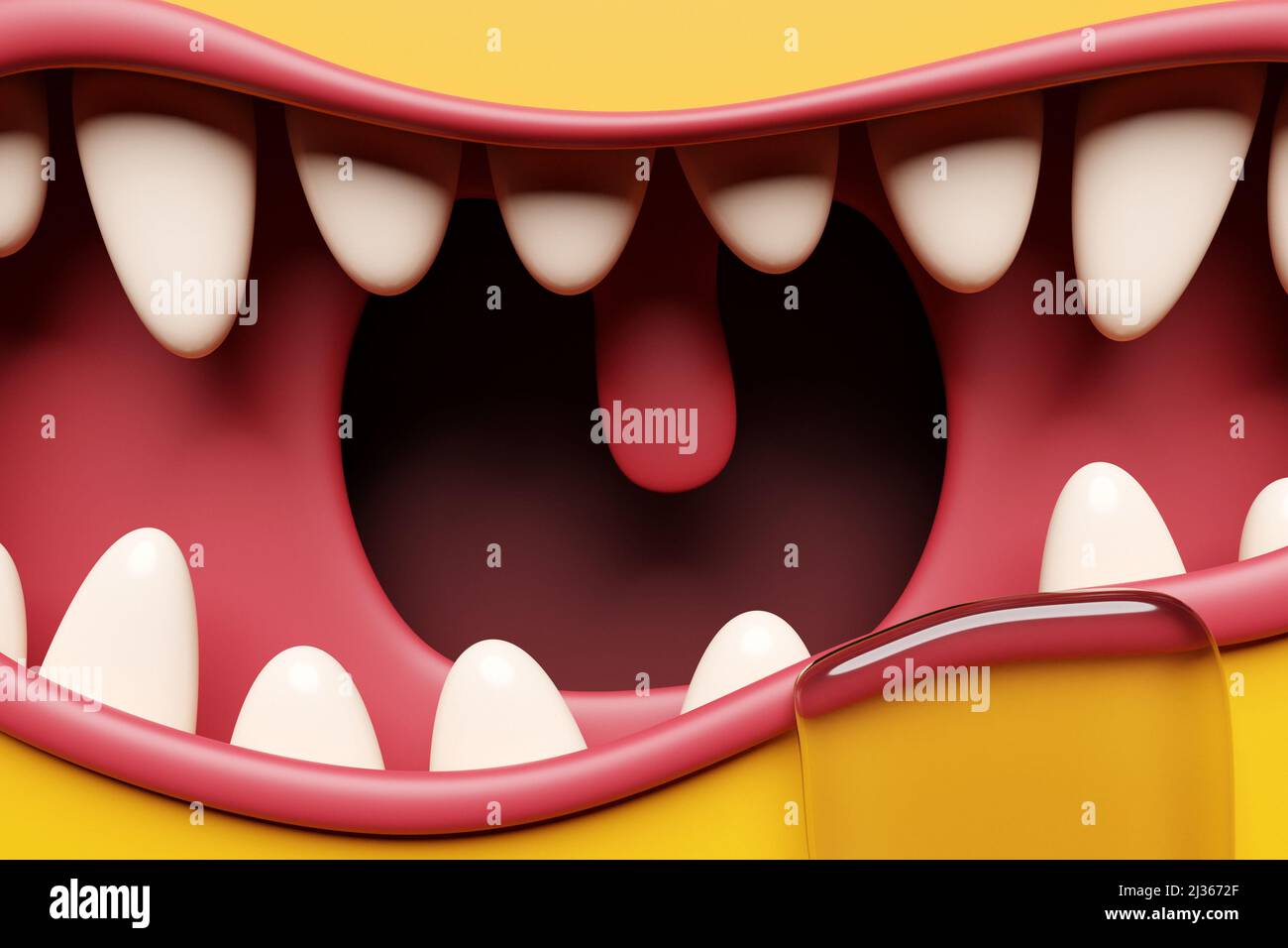 Frowning Cartoon Mouth Showing Teeth