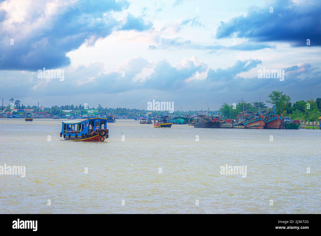 Tien Giang province, Vietnam -12 Mar 2022: View of My Tho city, Tan ...