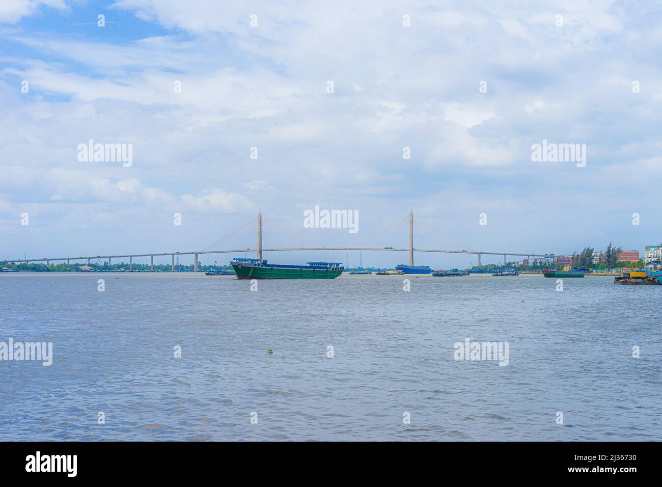 Tien Giang province, Vietnam -12 Mar 2022: View of My Tho city, Tan ...