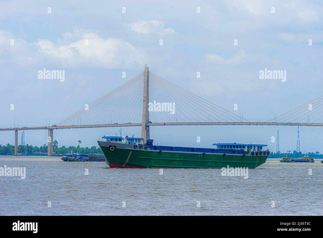 Tien Giang province, Vietnam -12 Mar 2022: View of My Tho city, Tan ...