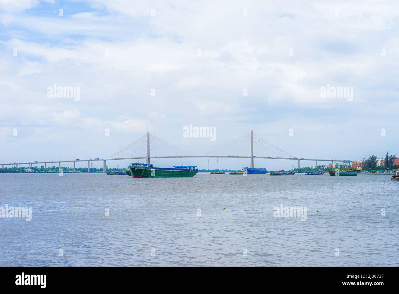 Tien Giang province, Vietnam -12 Mar 2022: View of My Tho city, Tan ...