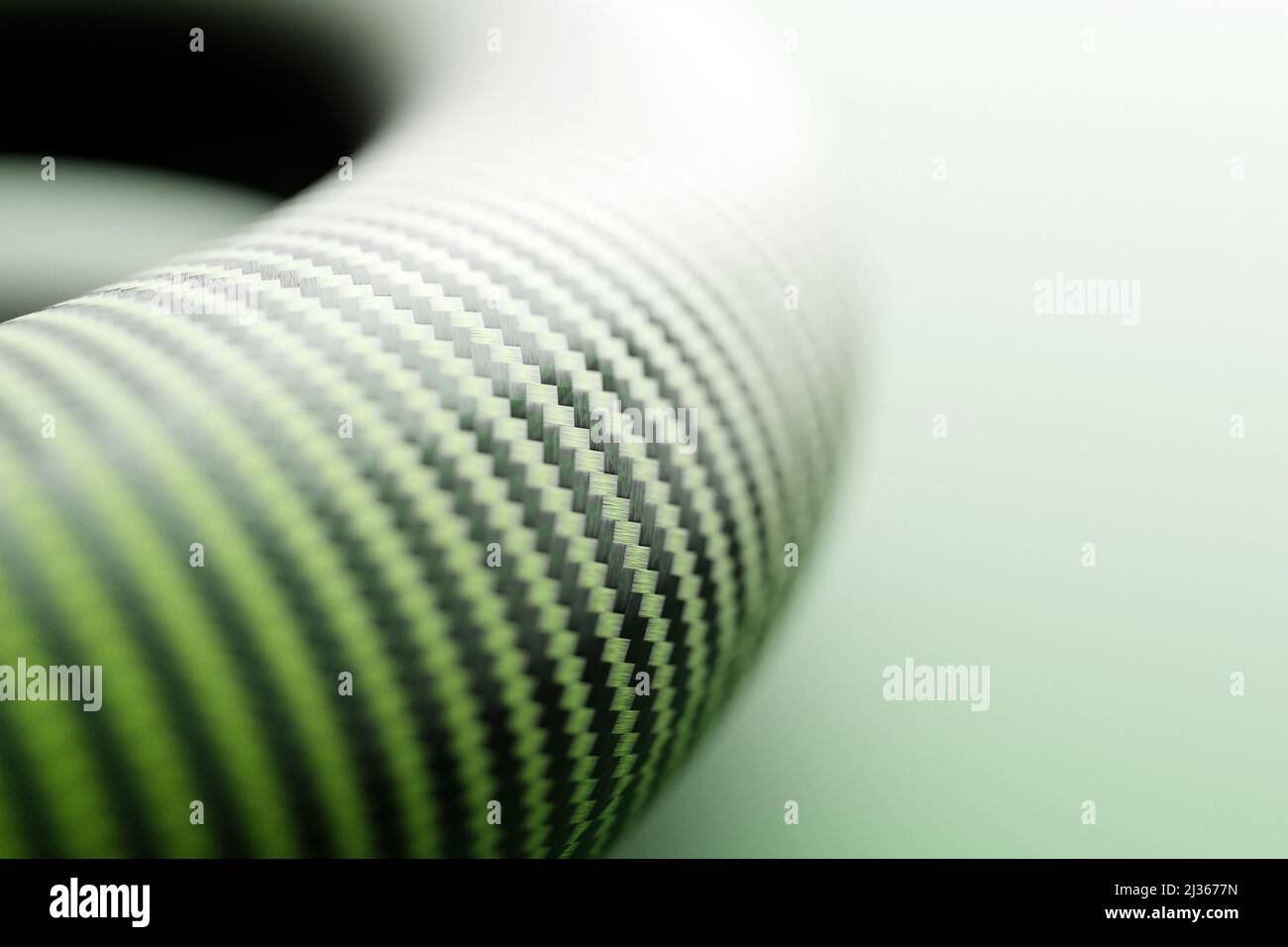 3D illustration of green carbon monochrome arc, unusual shape. Simple ...