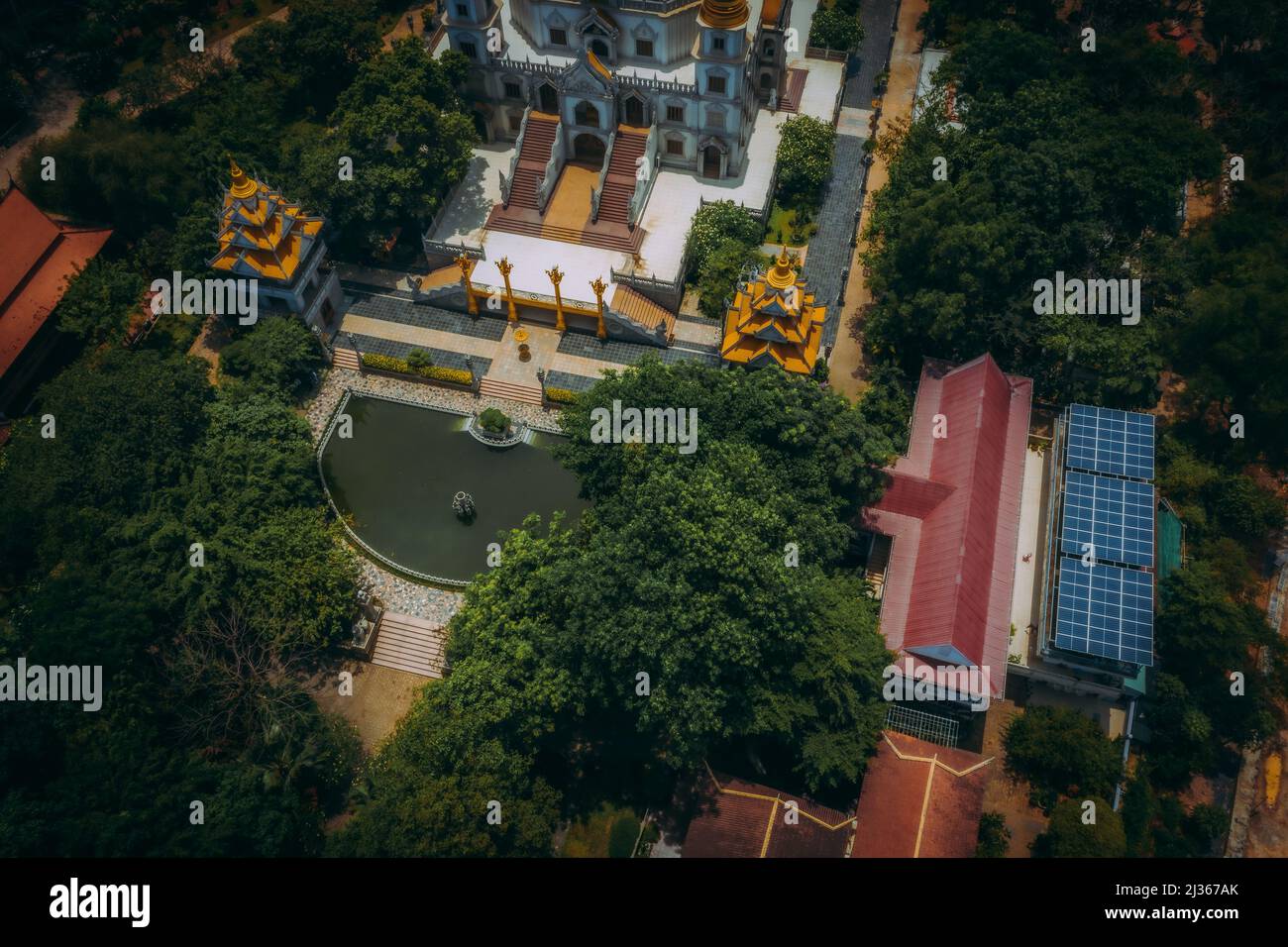 Aerial view of Buu Long Pagoda in Ho Chi Minh City. A beautiful ...