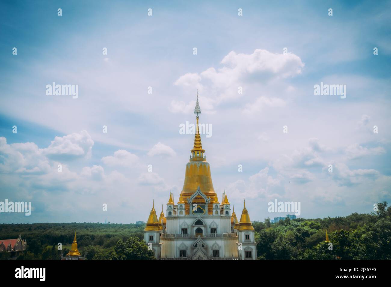 Aerial view of Buu Long Pagoda in Ho Chi Minh City. A beautiful ...