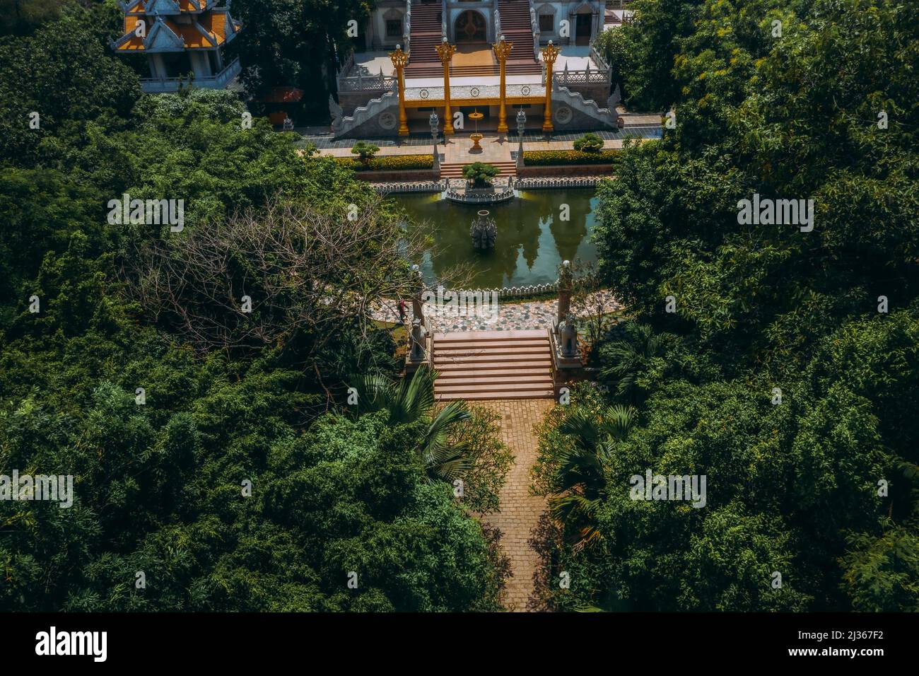 Aerial view of Buu Long Pagoda in Ho Chi Minh City. A beautiful ...