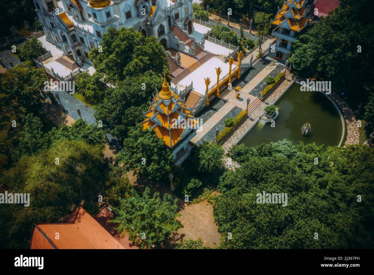 Aerial view of Buu Long Pagoda in Ho Chi Minh City. A beautiful ...
