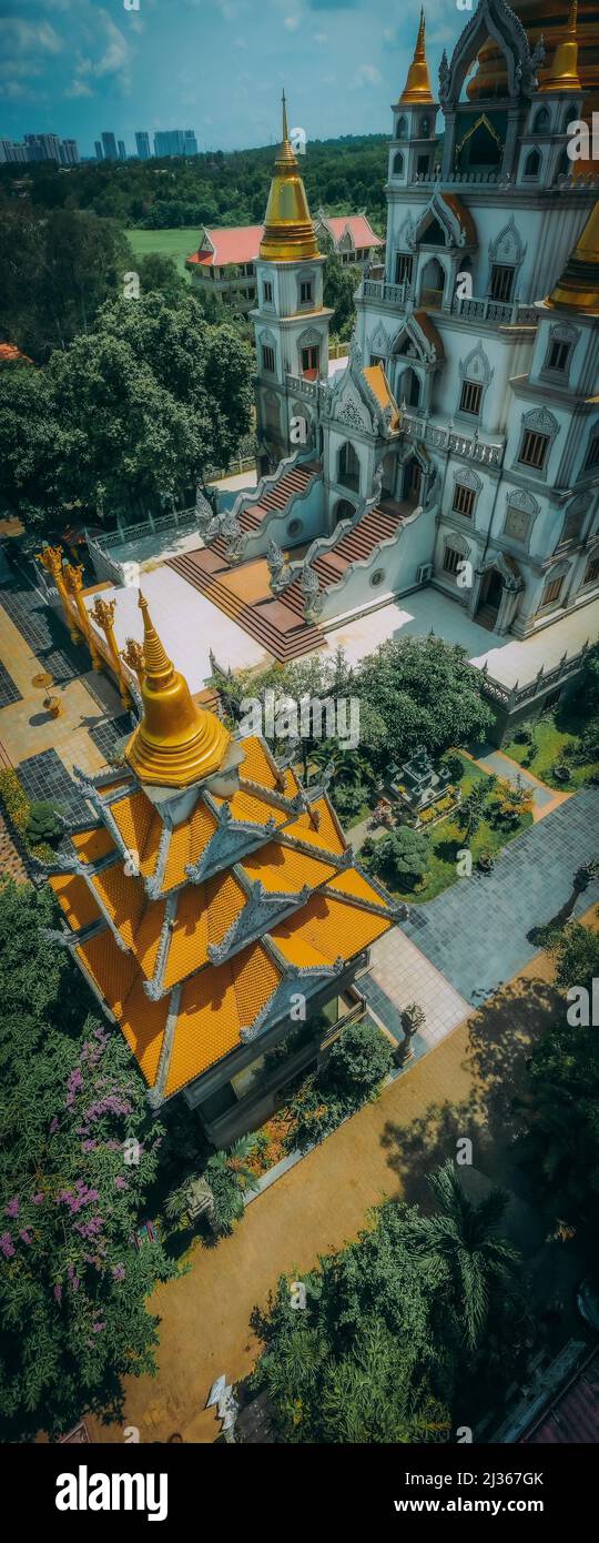 Aerial view of Buu Long Pagoda in Ho Chi Minh City. A beautiful ...