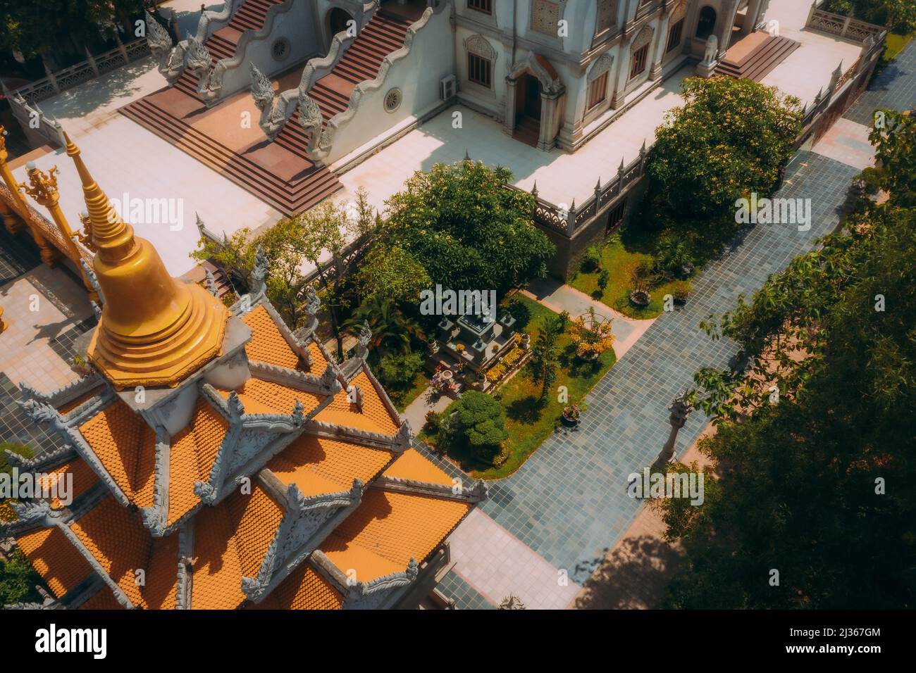 Aerial view of Buu Long Pagoda in Ho Chi Minh City. A beautiful ...