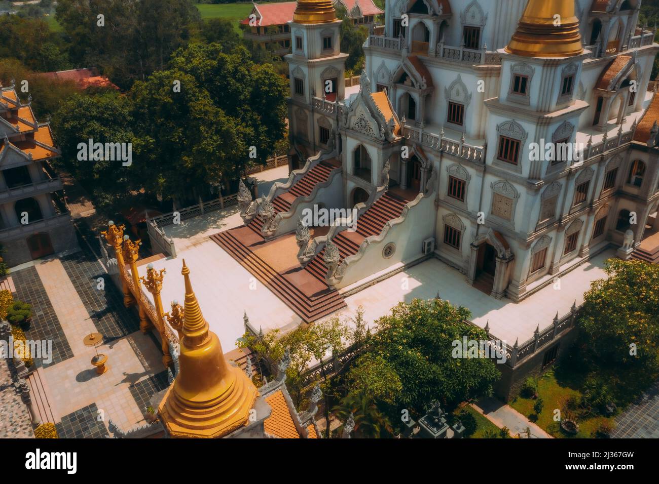Aerial view of Buu Long Pagoda in Ho Chi Minh City. A beautiful ...