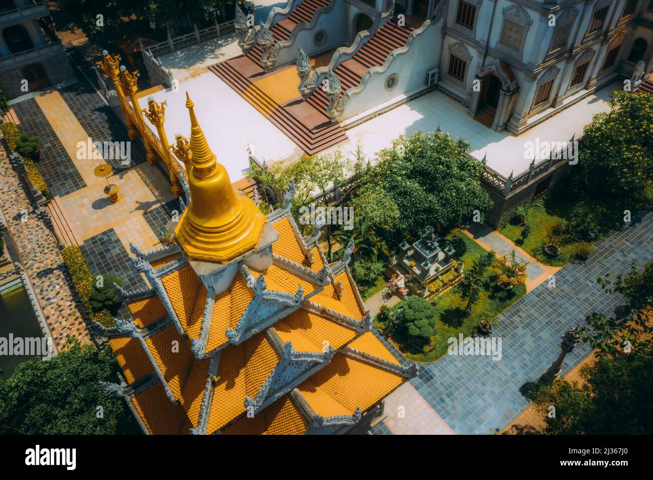 Aerial view of Buu Long Pagoda in Ho Chi Minh City. A beautiful ...