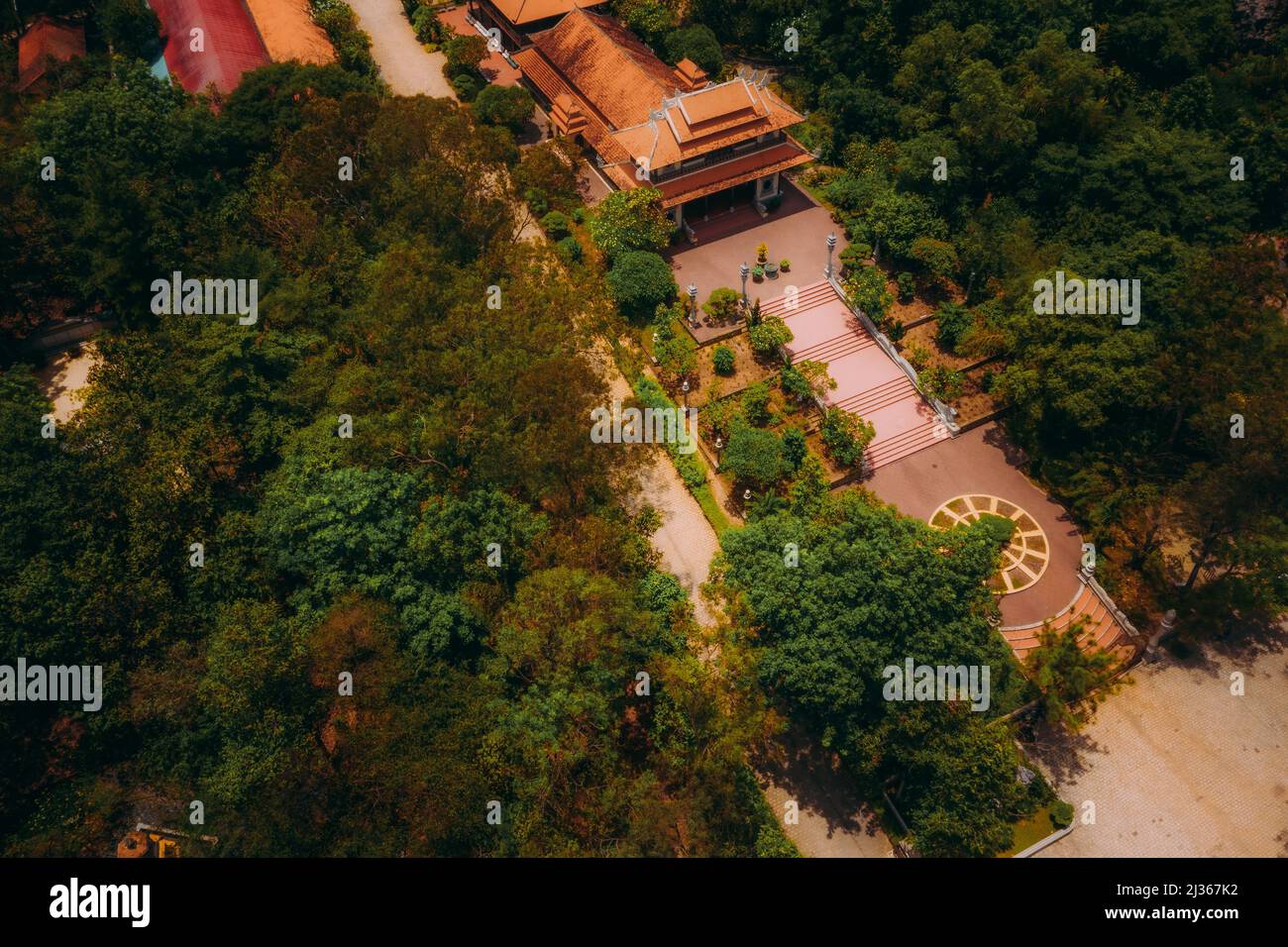 Aerial view of Buu Long Pagoda in Ho Chi Minh City. A beautiful ...