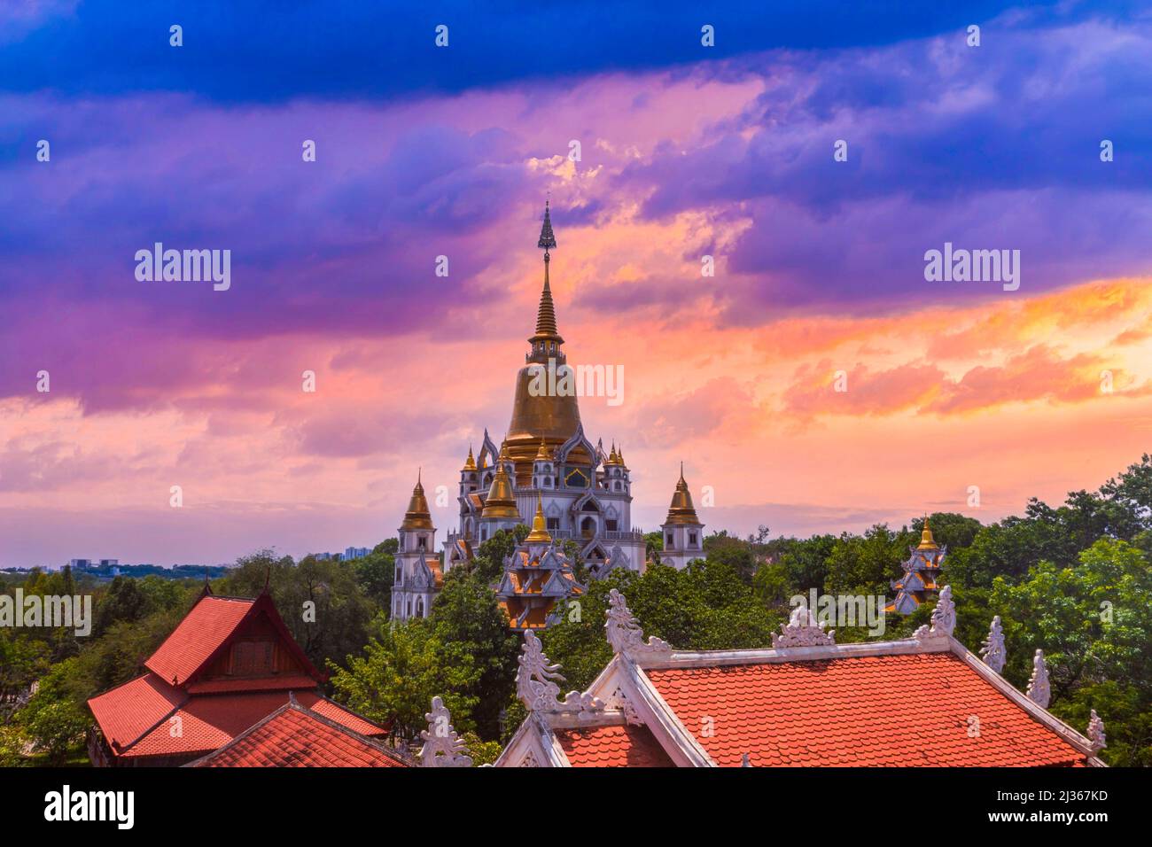 Aerial view of Buu Long Pagoda in Ho Chi Minh City. A beautiful ...