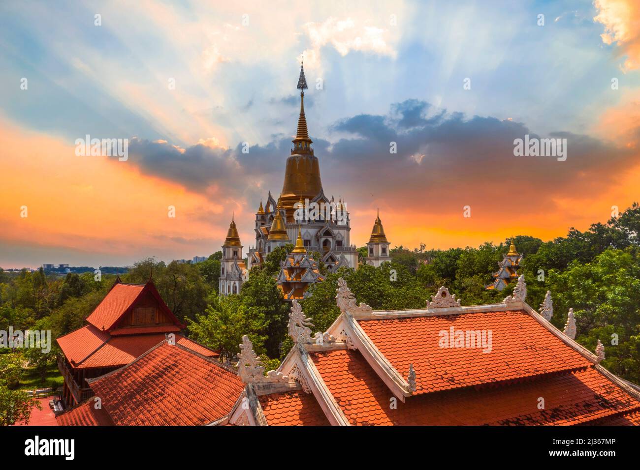 Aerial view of Buu Long Pagoda in Ho Chi Minh City. A beautiful ...