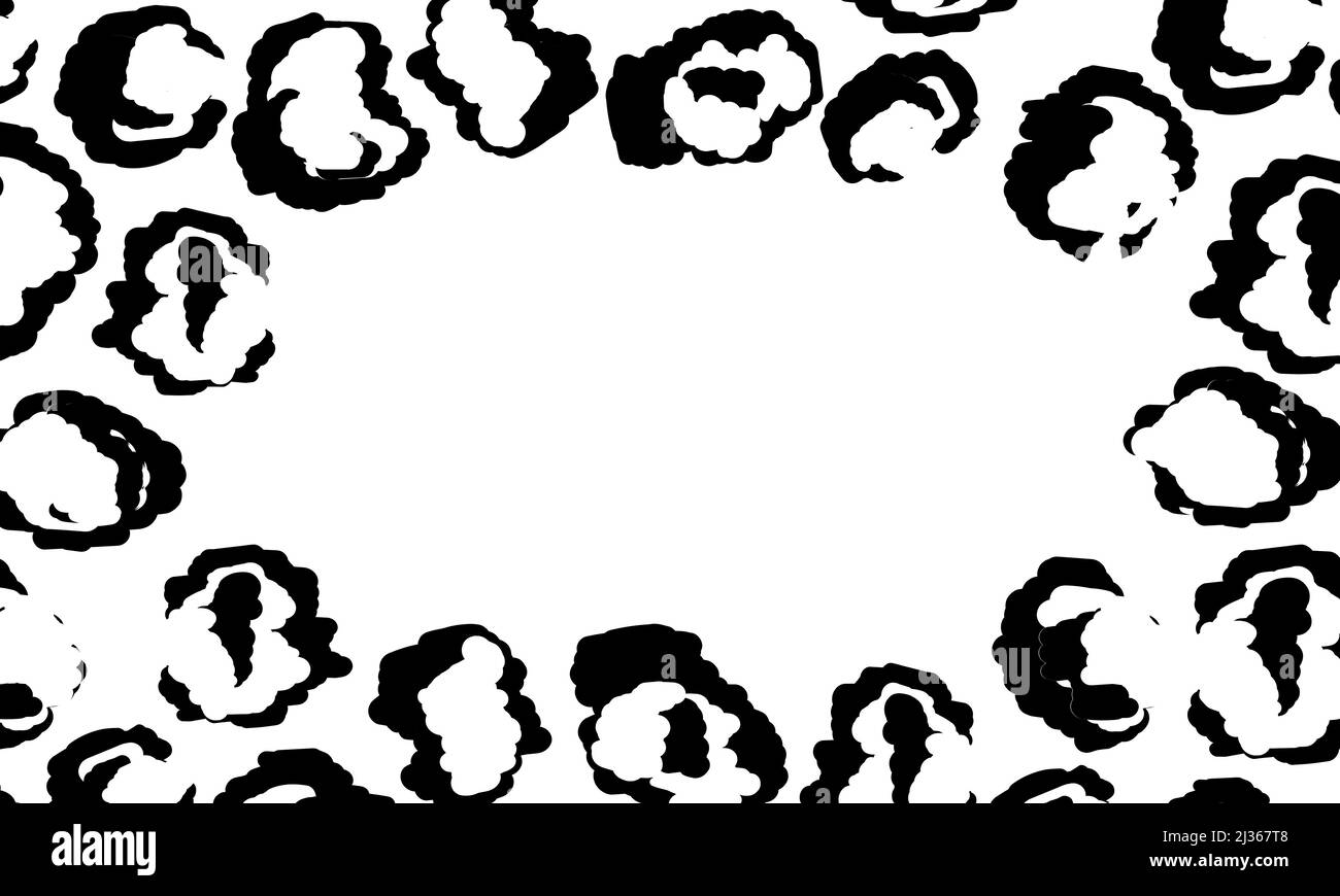 Black and white frame with modern ornament of stylized leopard skin ...