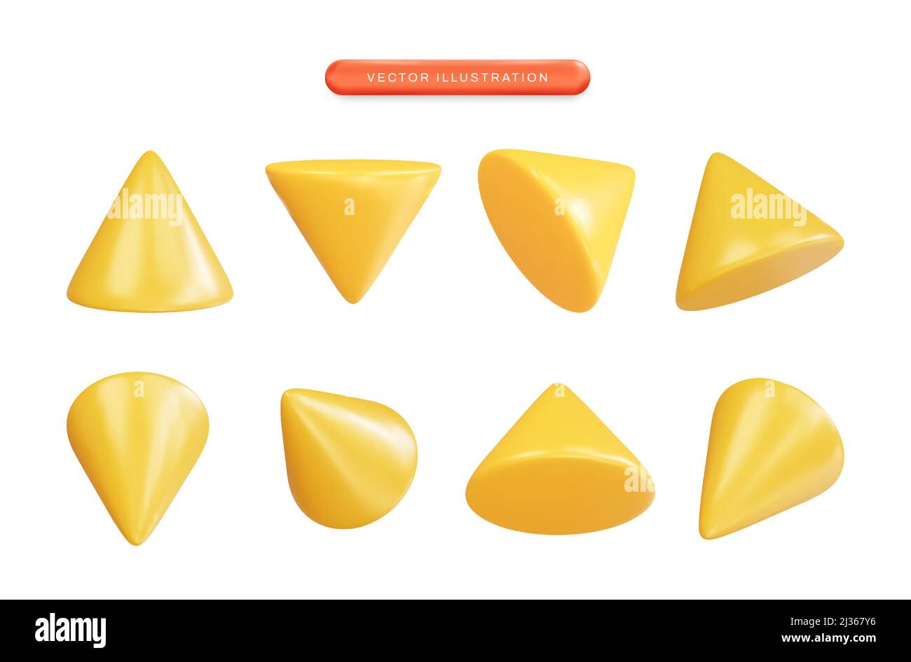 Cone geometrical shape realistic 3d vector illustration Stock Vector ...