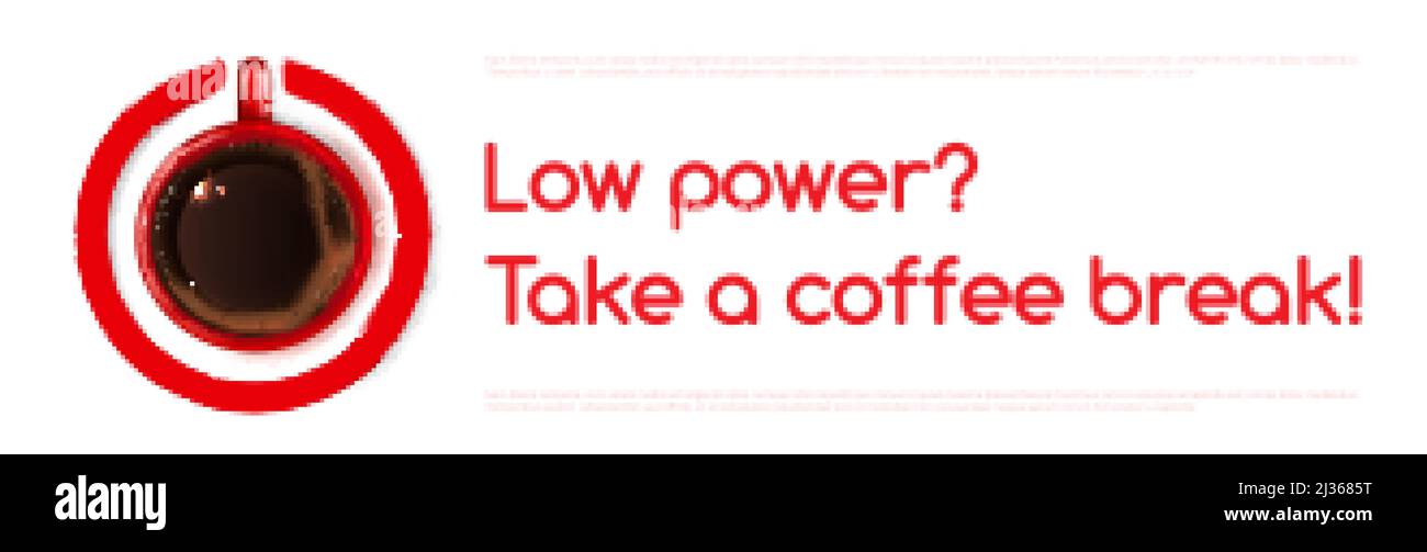 Coffee power vector banner with cup top view, mug with hot beverage ...