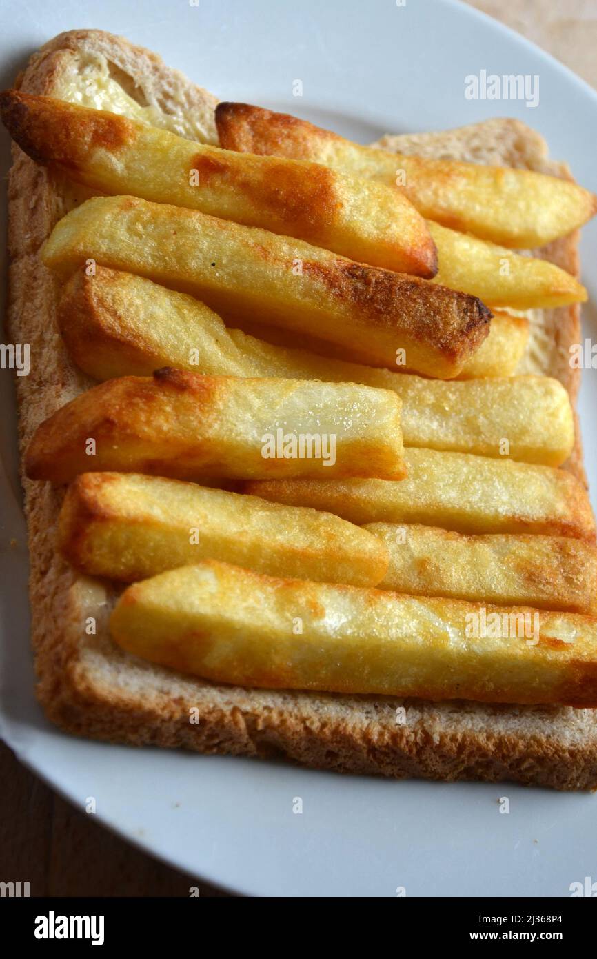 Chip butty sandwich ketchup hi-res stock photography and images - Alamy