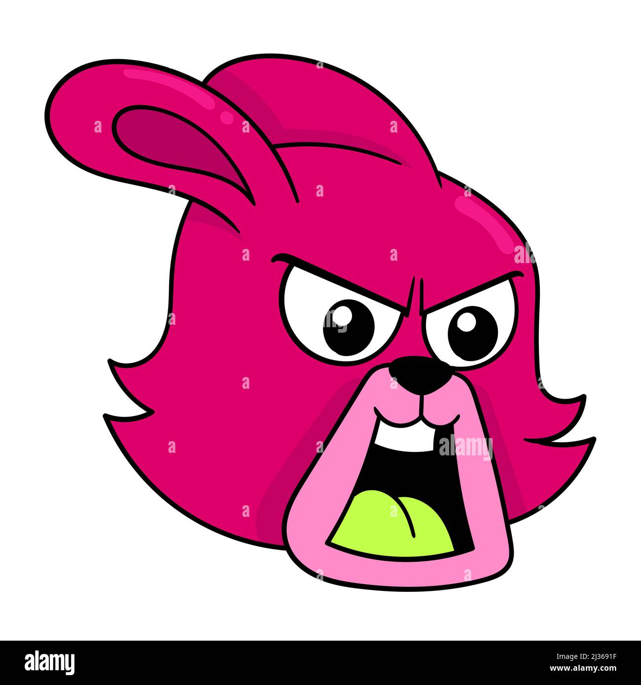 aggressive angry face red rabbit Stock Vector Image & Art - Alamy