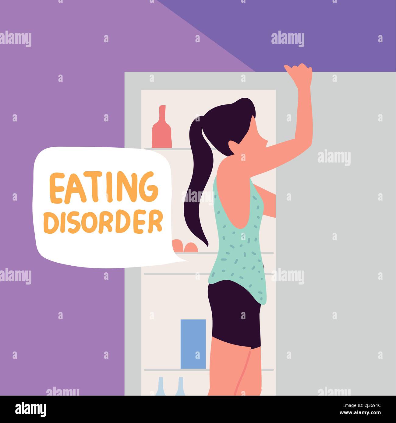 girl with eating disorder Stock Vector Image & Art - Alamy