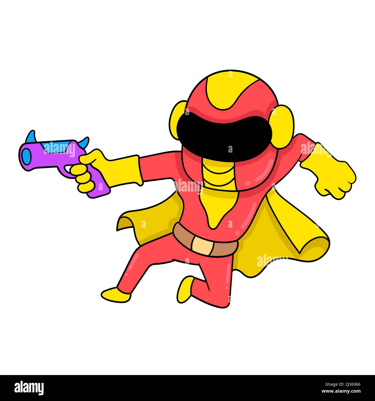 Superhero is holding a gun Stock Vector Image & Art - Alamy