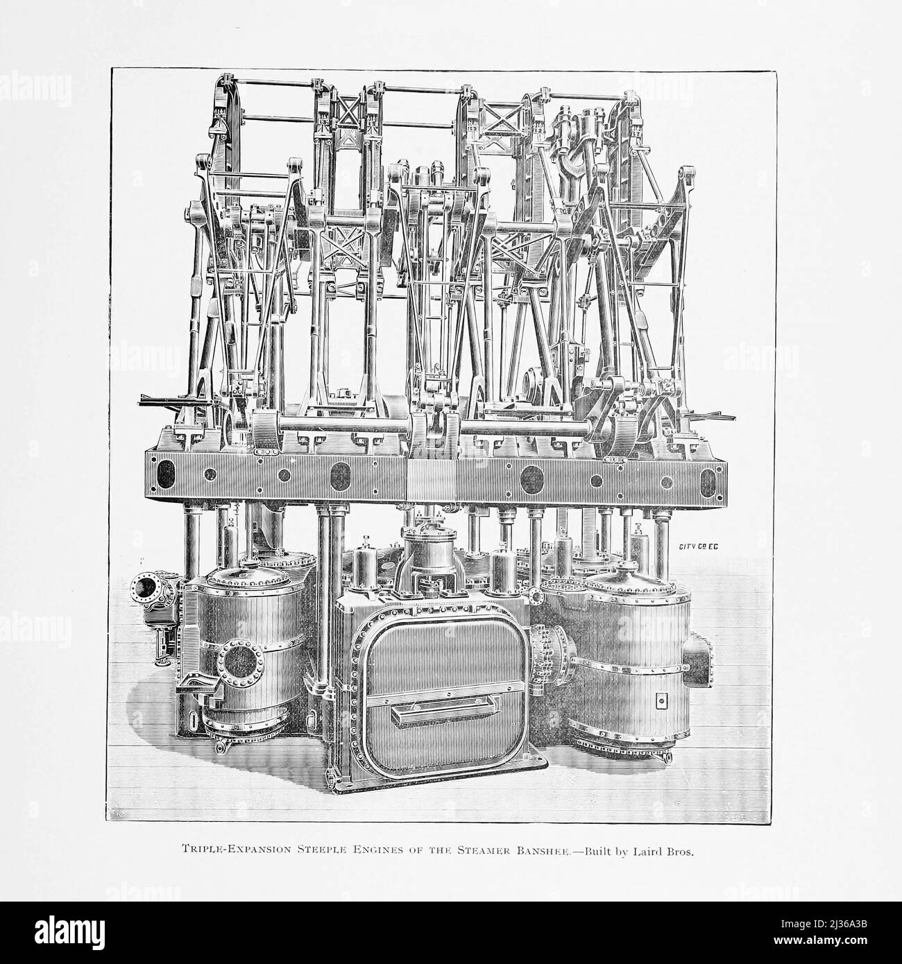 Triple Expansion Steeple Engine of the Steamer Banshee Built by Laird ...