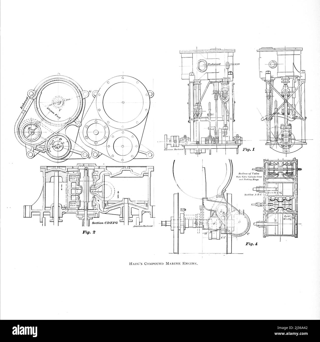Haug’s Compound Marine Engine from the book ' Steam vessels & marine ...