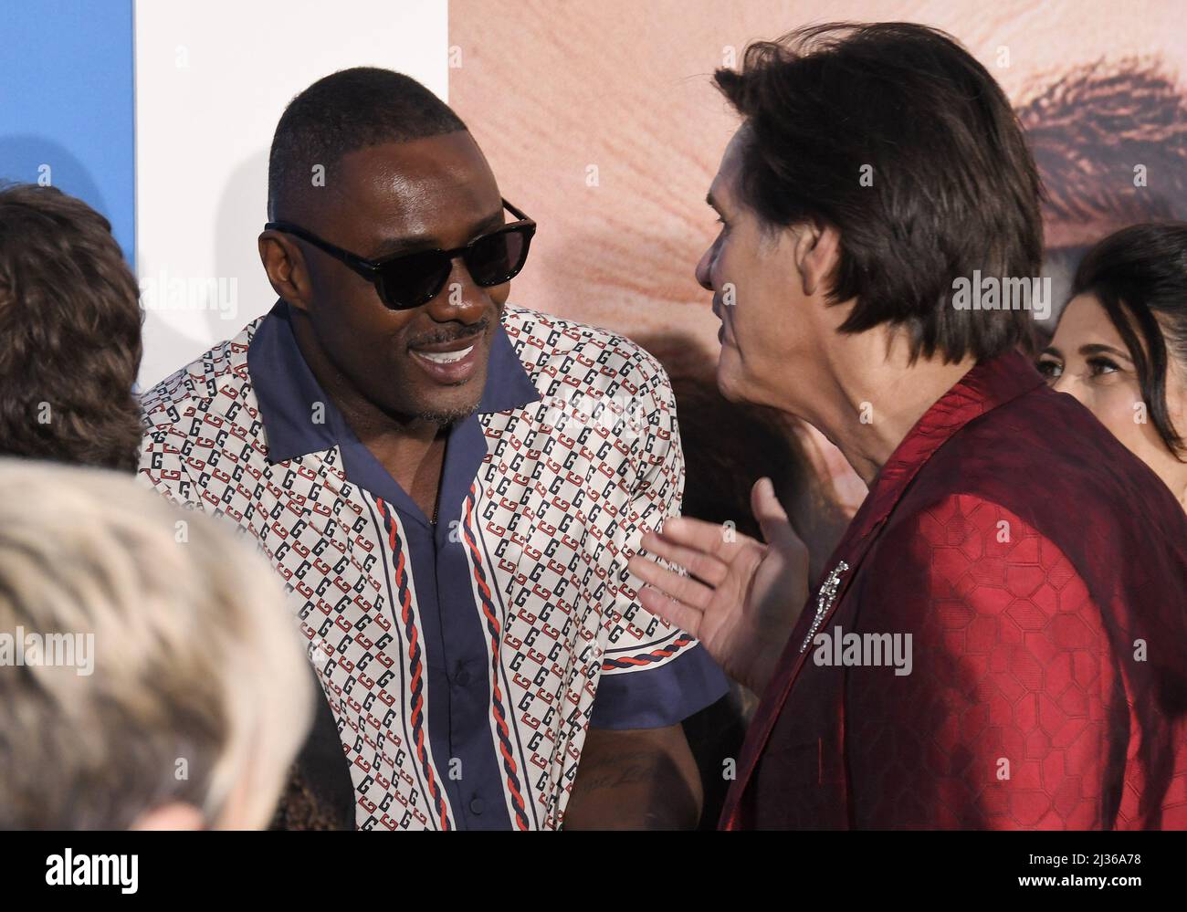 Los Angeles, USA. 05th Apr, 2022. (L-R) Idris Elba and Jim Carrey at ...