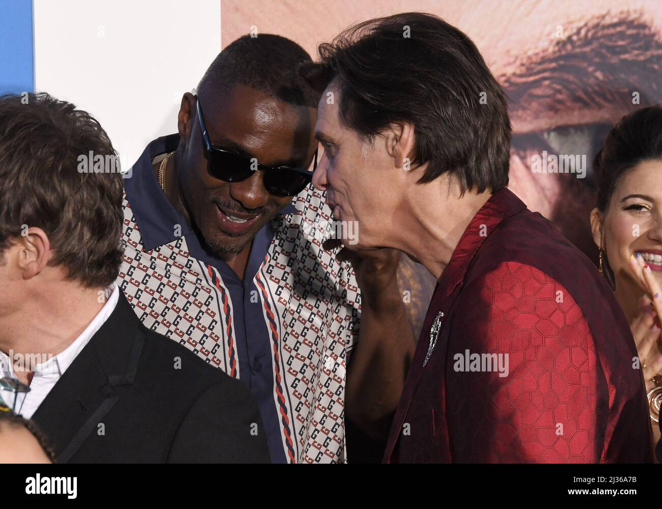 (L-R) Idris Elba and Jim Carrey at the SONIC THE HEDGEHOG 2 Los Angeles ...