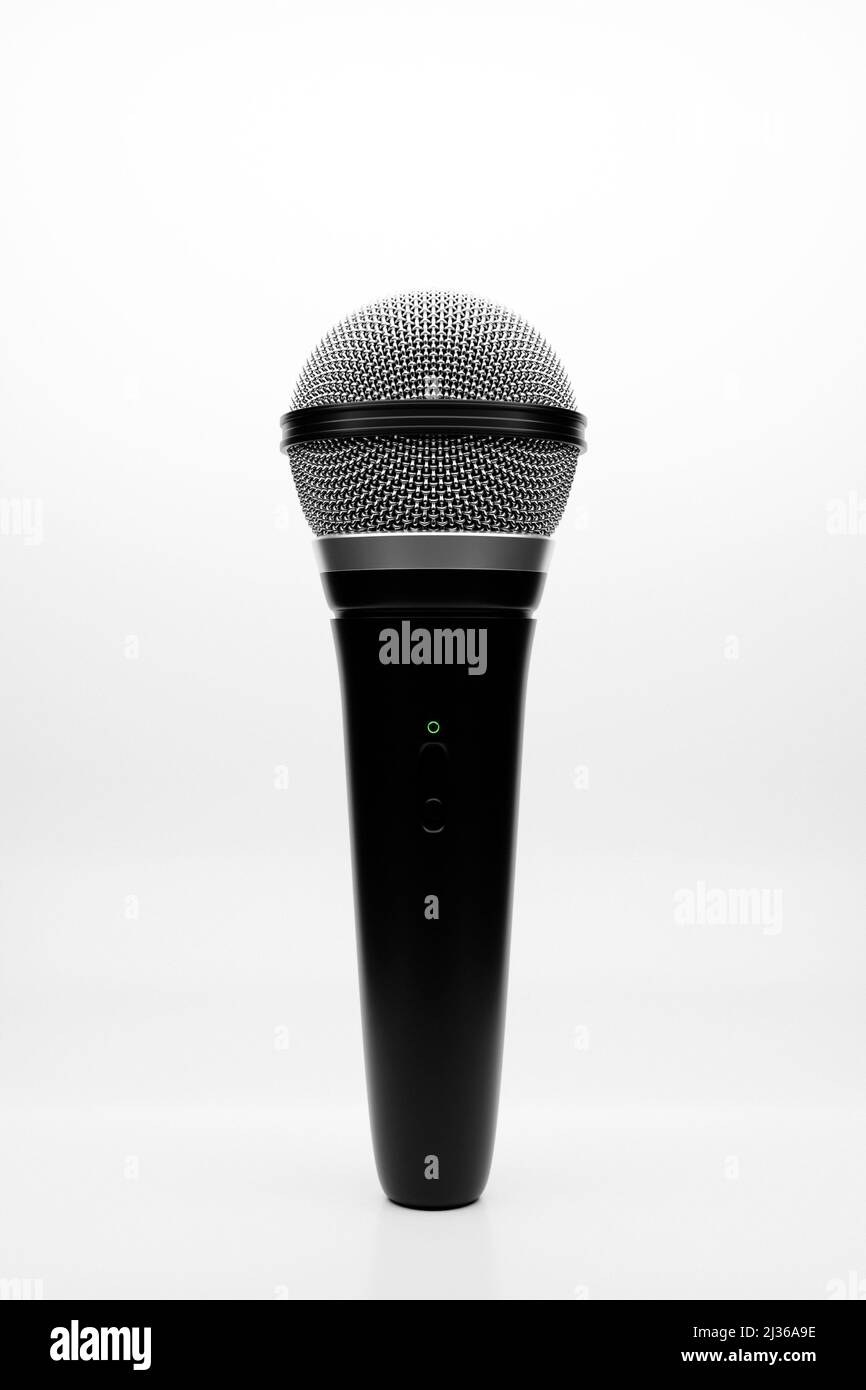 microphone, round shape model, realistic 3d illustration. music award ...