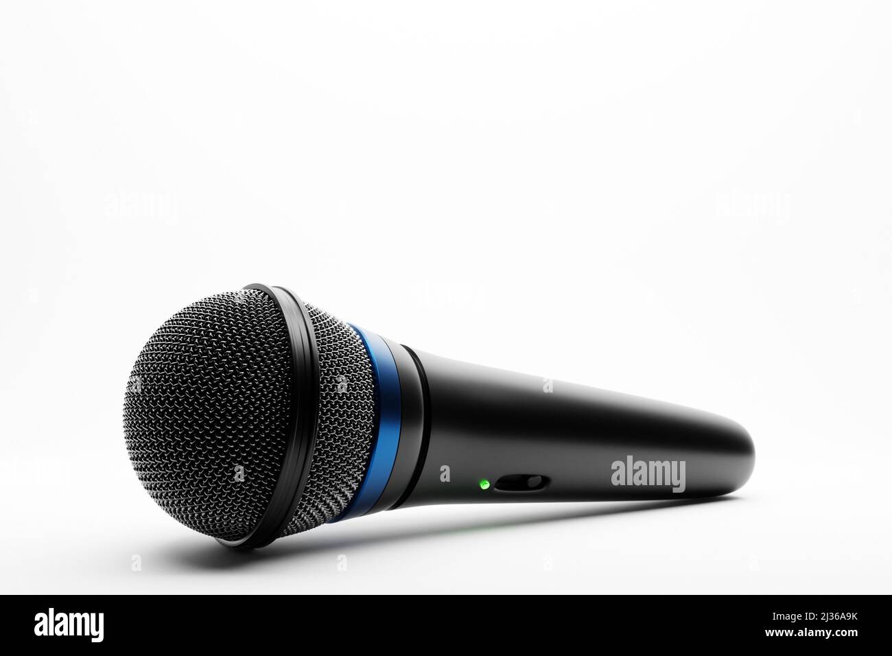 microphone, round shape model, realistic 3d illustration. music award ...